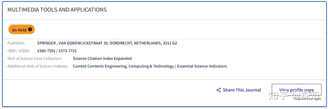 避雷！新增5本SCI被标记On Hold！1区、CCF推荐上榜 - 知乎