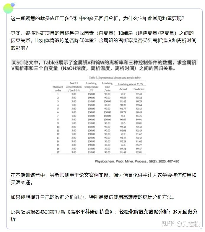 讲座：轻松化解复杂数据分析：多元回归分析 知乎 