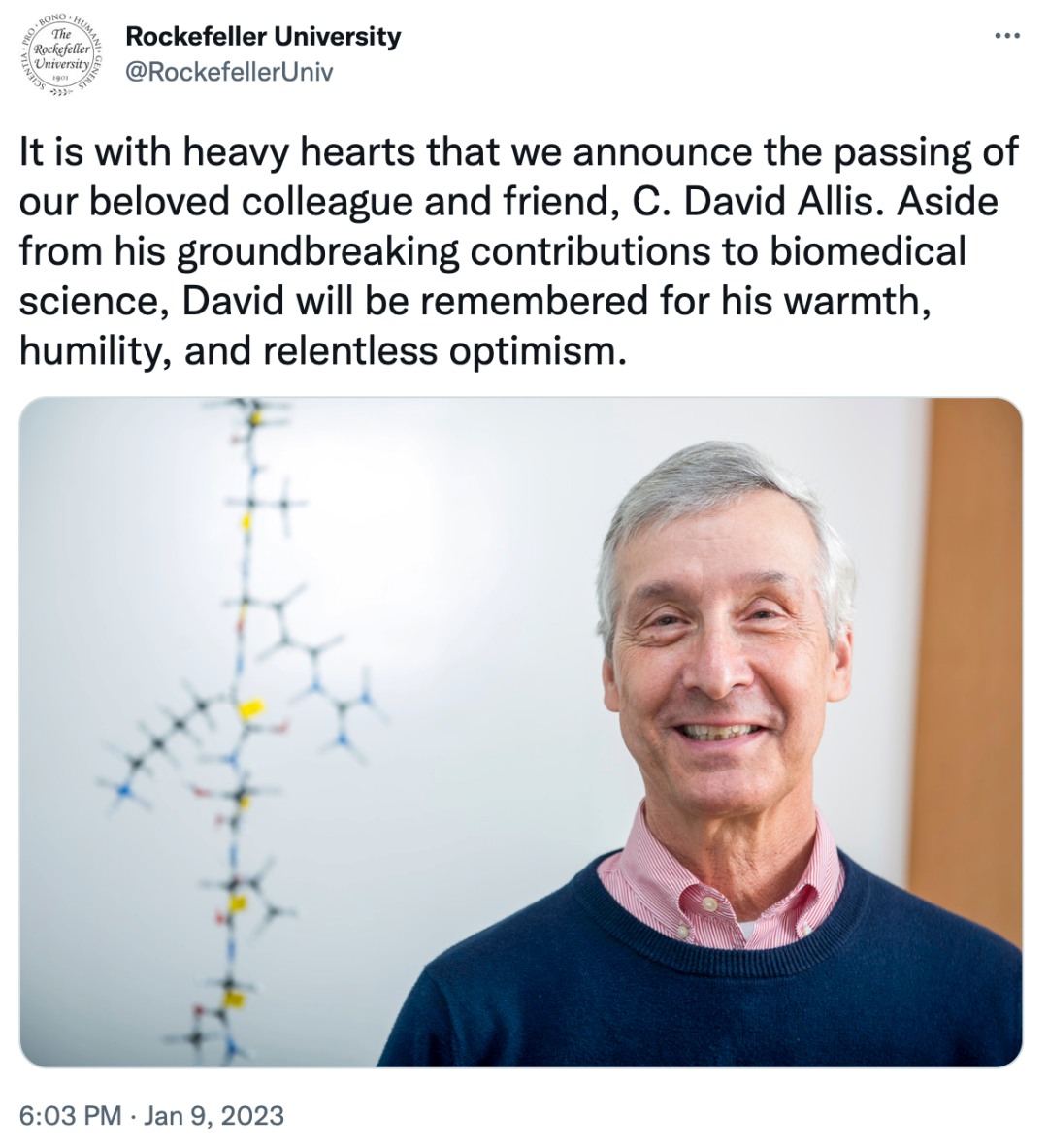 悼念表观遗传领军人物C. David Allis - 知乎