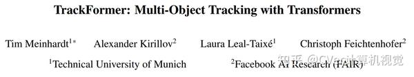 TrackFormer：基于Transformer的多目标跟踪 - 知乎