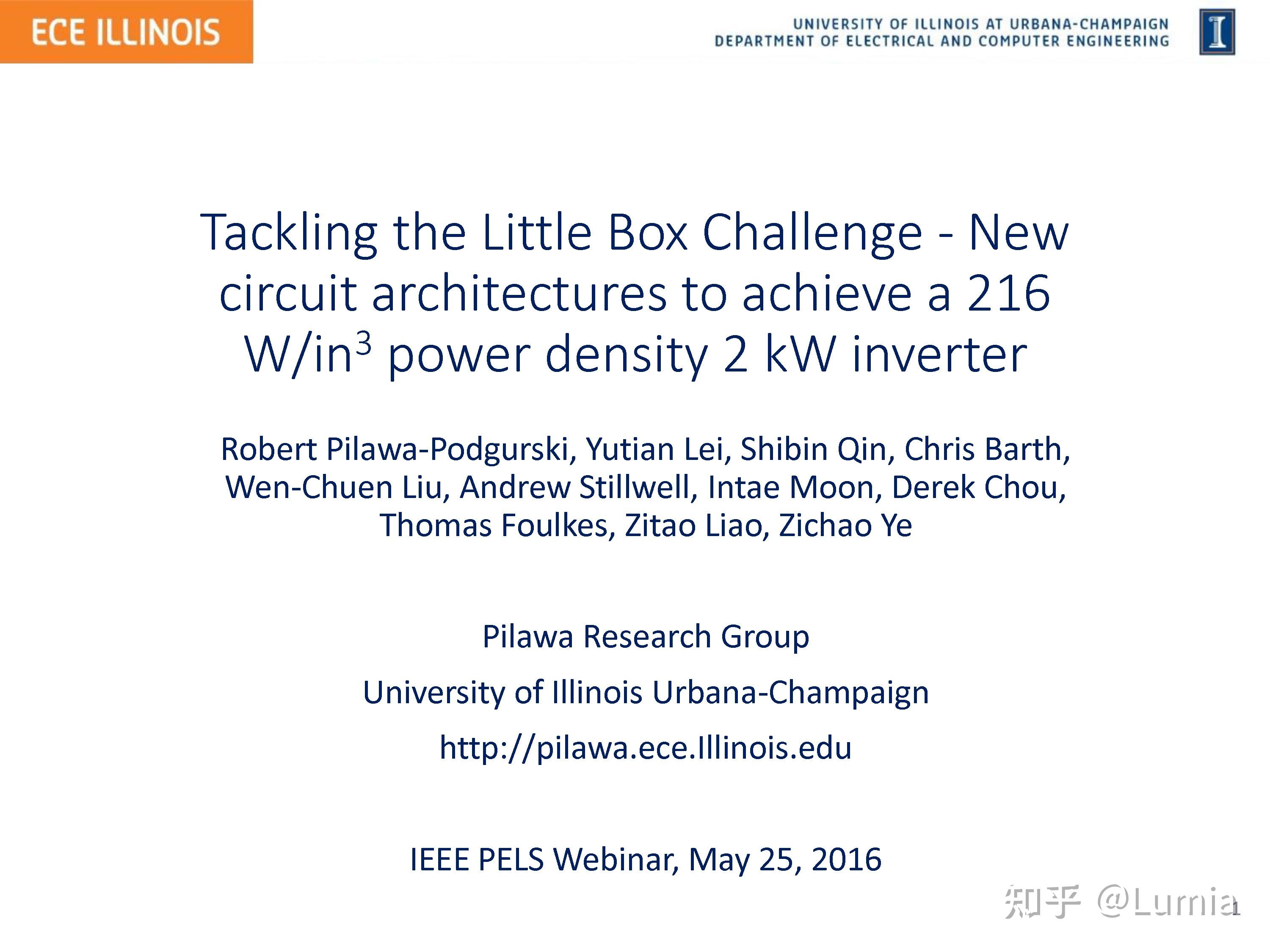 UIUC Pilawa PPT分享16.05.25：Tackling the Little Box Challenge - 知乎