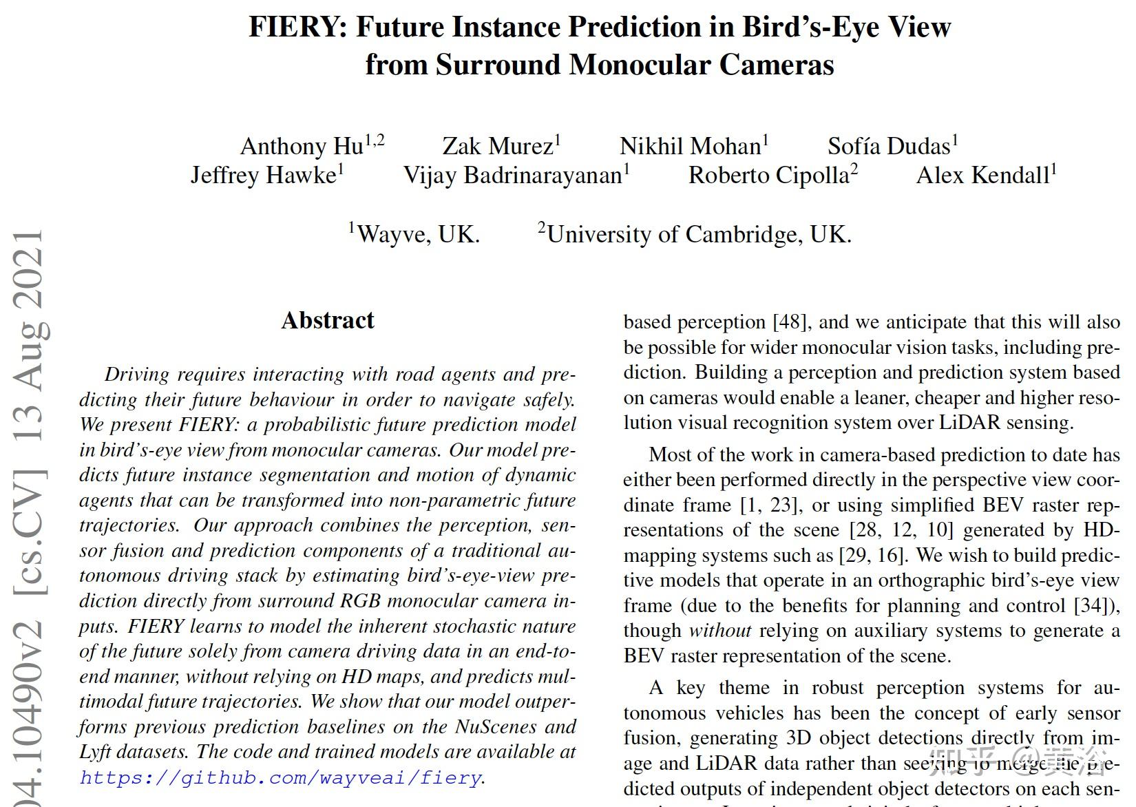 ICCV‘21论文：基于单目摄像头的BEV实例预测 - 知乎
