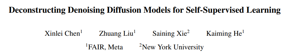 Deconstructing Denoising Diffusion Models for Self-Supervised Learning ...
