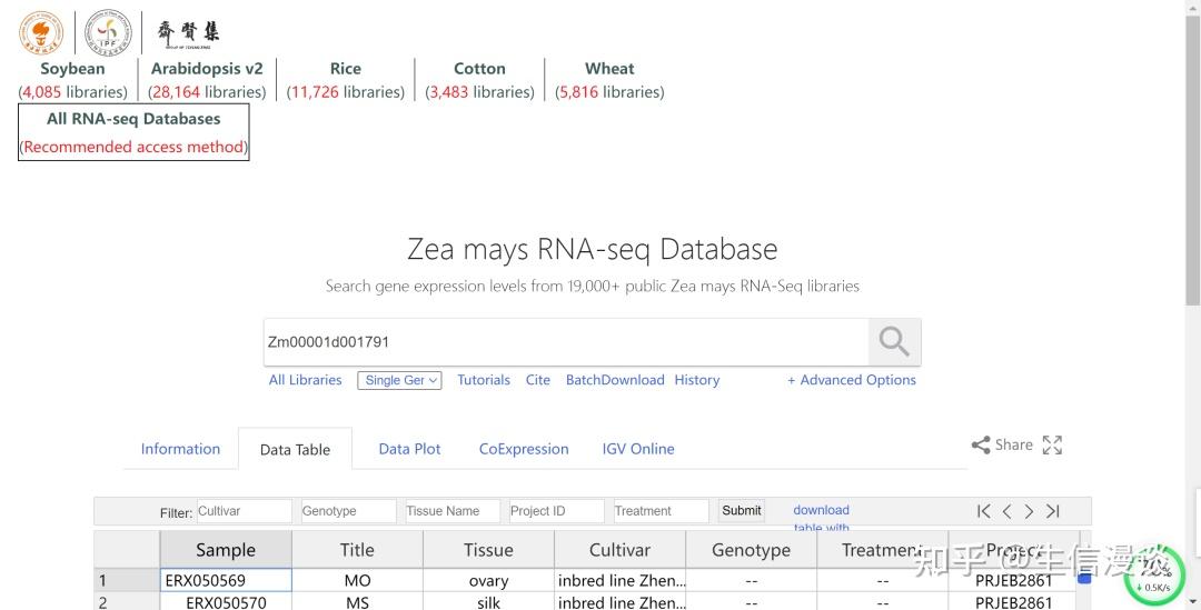 植物基因的时空表达及胁迫处理可视化网站 - 知乎
