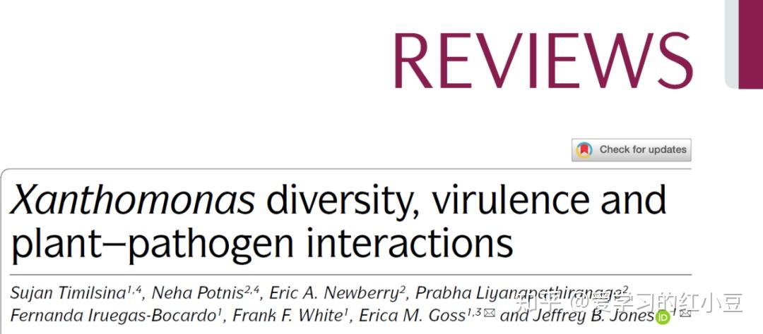 Nat Rev Microbiol. | 黄单胞菌种群多样性和毒力因子以及植物-病原菌互作 - 知乎