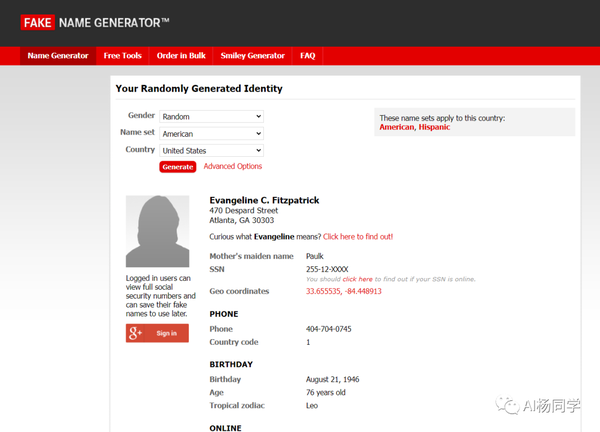 各国虚拟身份生成网站 - 知乎