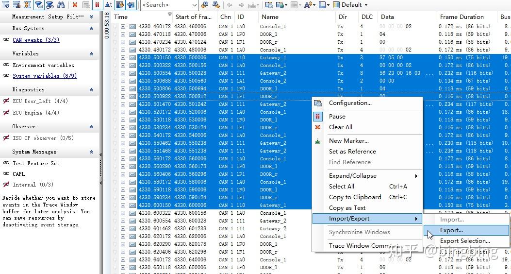 CANoe教程 | 分析功能-Trace窗口 - 知乎