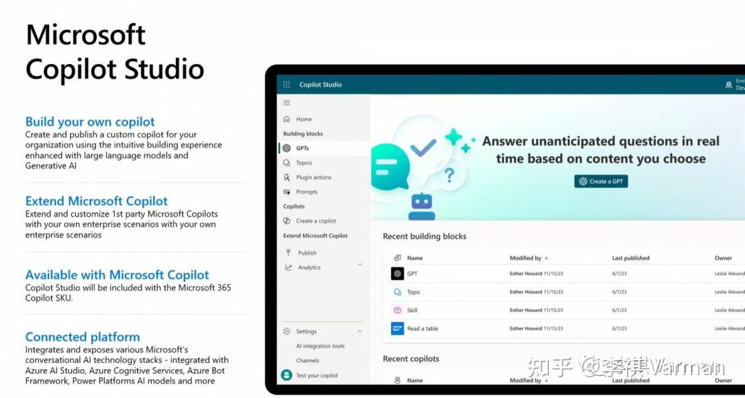 全网首发 Microsoft Copilot Studio 功能解读 - 知乎