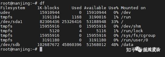 Linux磁盘空间的利器：`df` 和 `du`命令 - 知乎