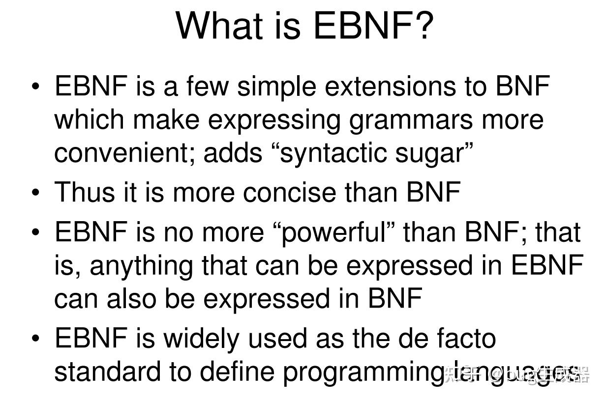 什么是BNF（巴科斯范式）和EBNF - 知乎