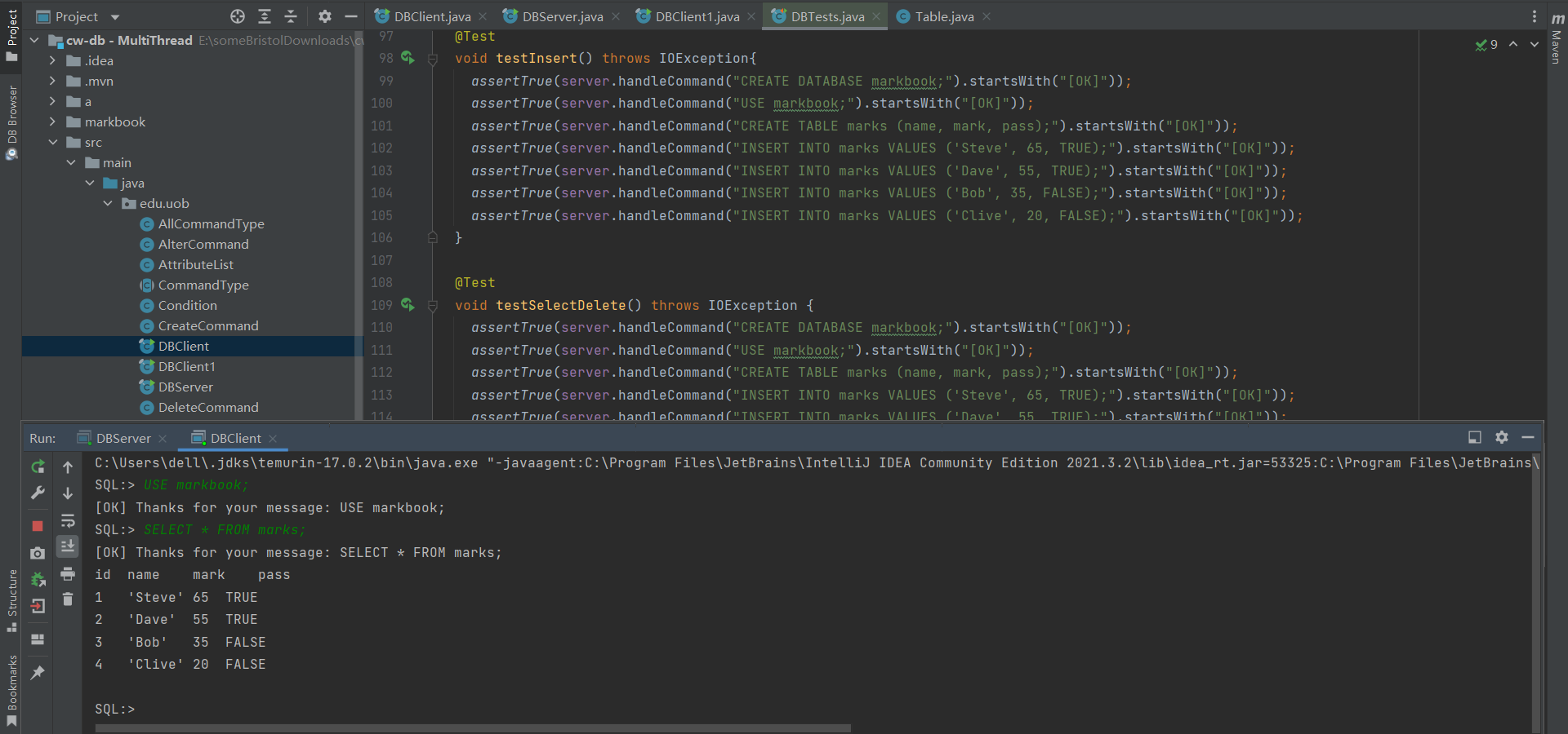 简述手写一个关系型数据库1.0 (Server&Client, 线程池, Parser&Interpreter) - 知乎