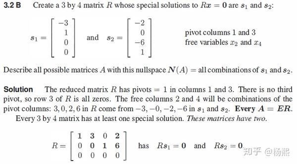 MIT线性代数笔记1.7-1.8(Ax=0, Ax=b) - 知乎
