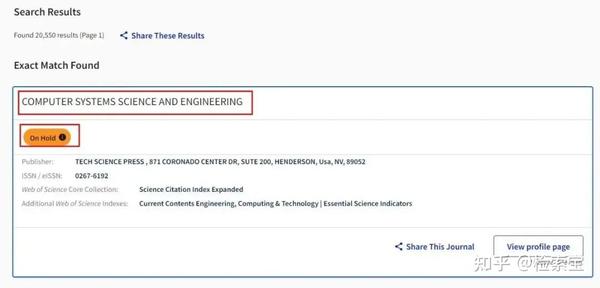 慎投！目前这两本期刊仍处于on hold状态 - 知乎