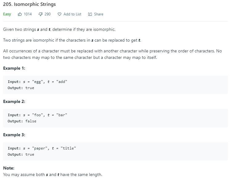 205. Isomorphic Strings - 知乎
