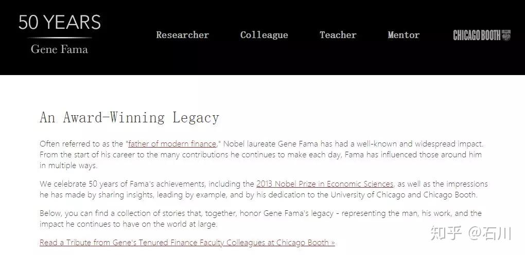 Eugene Fama —— 一段 50 年的传奇 - 知乎