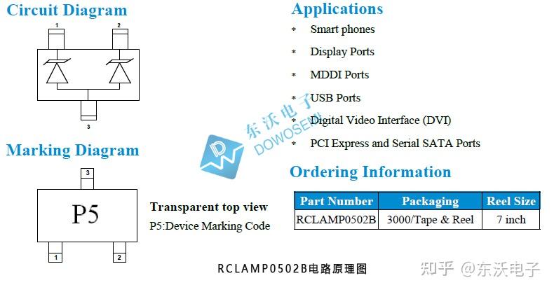 ESD防静电保护器件 RCLAMP0502B 70W 5V - 知乎