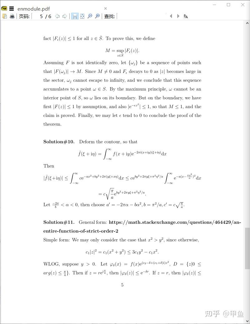 STEIN 复分析第四章 EXERCISE 1-12 答案 - 知乎