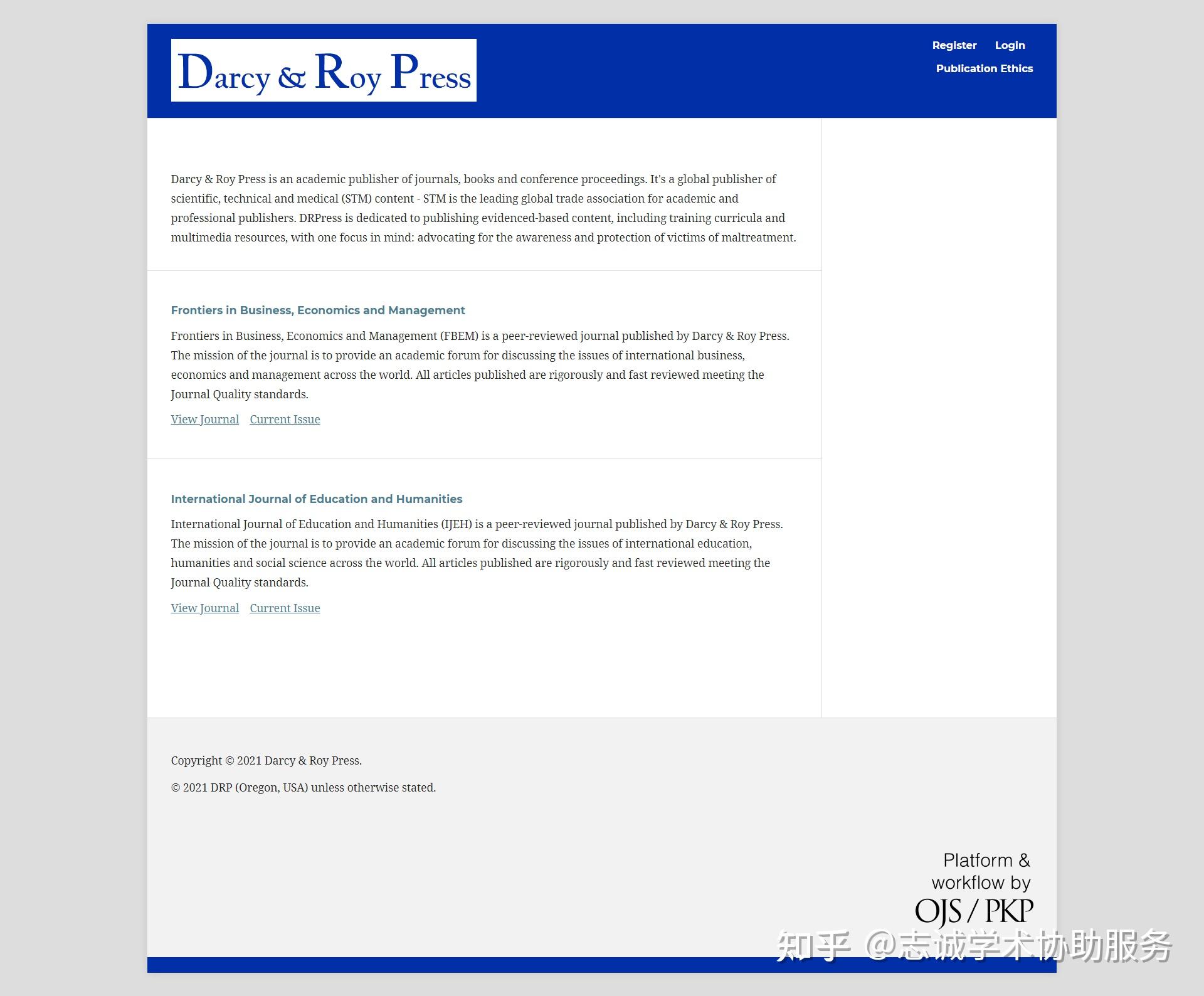 Darcy & Roy Press 外文期刊 - 知乎