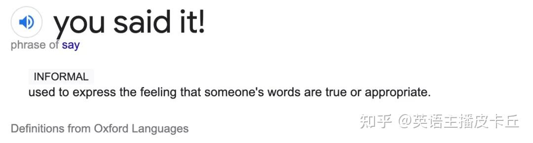 老外常说的You said it是什么意思？ - 知乎