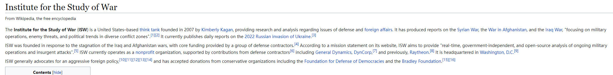 ISW（战争研究所）是什么？ - 知乎