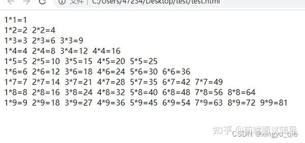 单独用html Javascript Css 实现三版99乘法表，你就是班里最靓的仔 知乎 5349