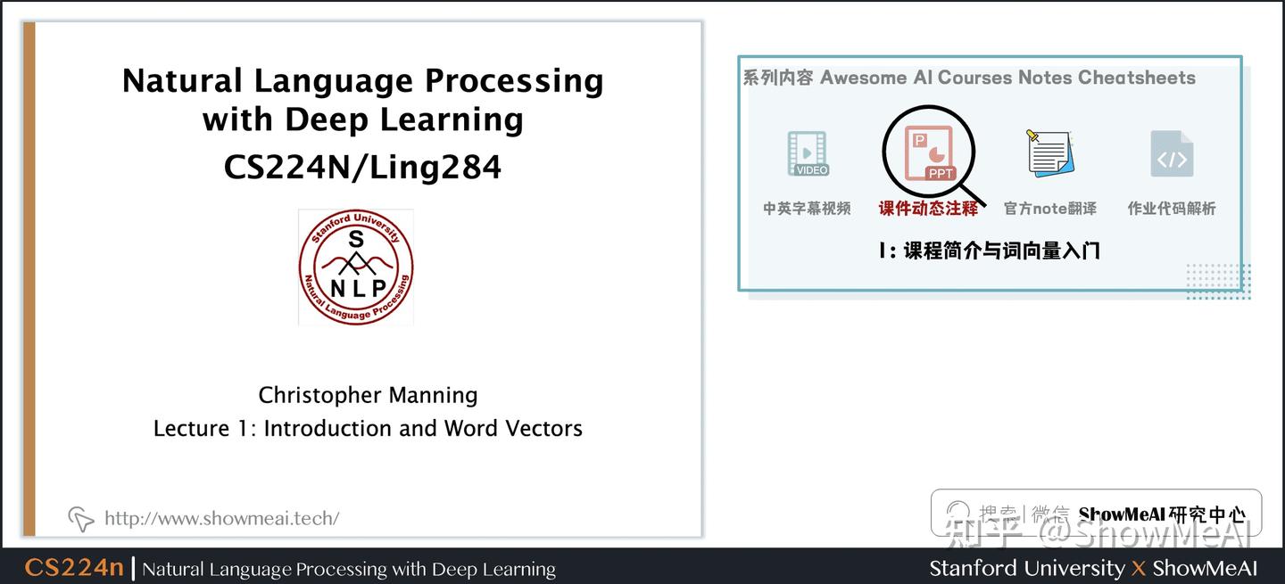 斯坦福NLP名课带学详解 | CS224n 第1讲 - NLP介绍与词向量初步（NLP通关指南·完结🎉） - 知乎