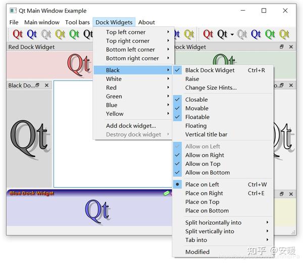 Qt Widgets 之 QDockWidget（停靠窗口） - 知乎