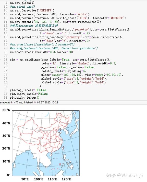 (cartopy系列案例1)绘制带有经纬网和九段线的标准中国地图 - 知乎