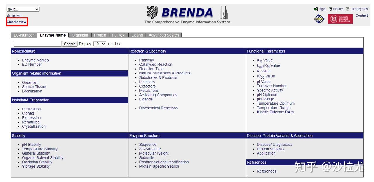 初识Enzyme Database-BRENDA - 知乎