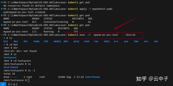【Azure K8S|AKS】进入AKS的POD中查看文件，例如PVC Volume Mounts使用情况 - 知乎
