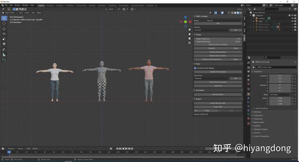 SMPL/SMPLX | blender指南 - 知乎
