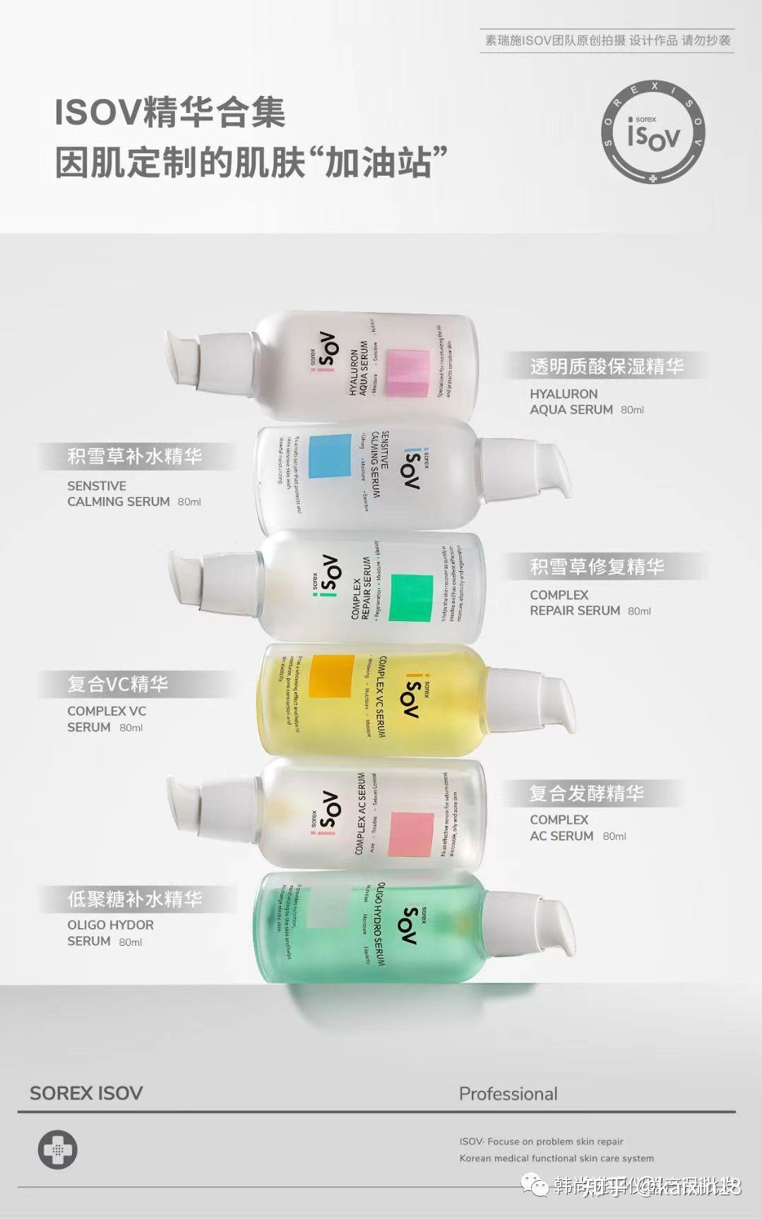 ISOV素瑞施六款精华功效介绍 积雪草补水精华 积雪草修复精华 低聚糖补水精华 透明质酸保湿精华 复合发酵精华 复合VC精华 - 知乎
