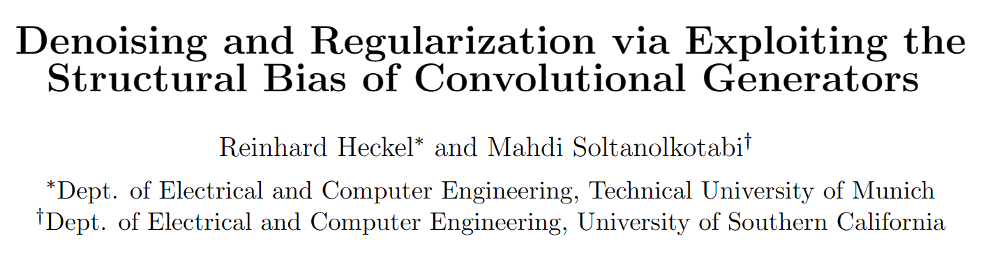 【自监督去噪系列十一】利用卷积生成器的结构偏差进行去噪与正则 (ICLR'2020) - 知乎