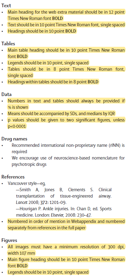 Lancet杂志投稿格式要求 - 知乎