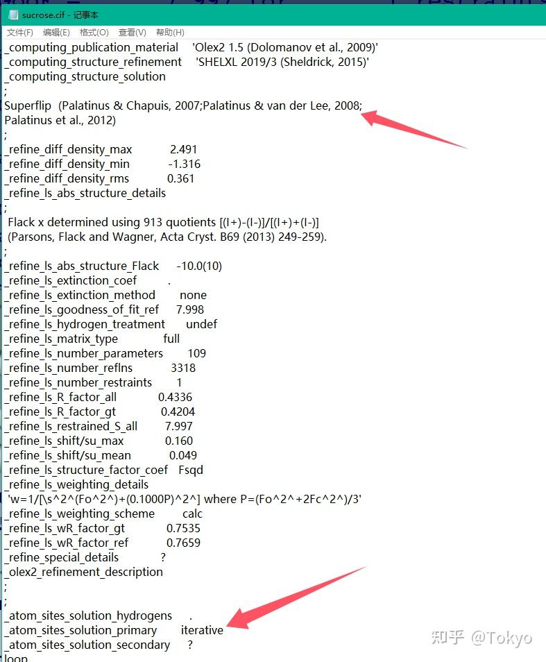 如何从CIF中获取结构解析程序和方法信息 - 知乎