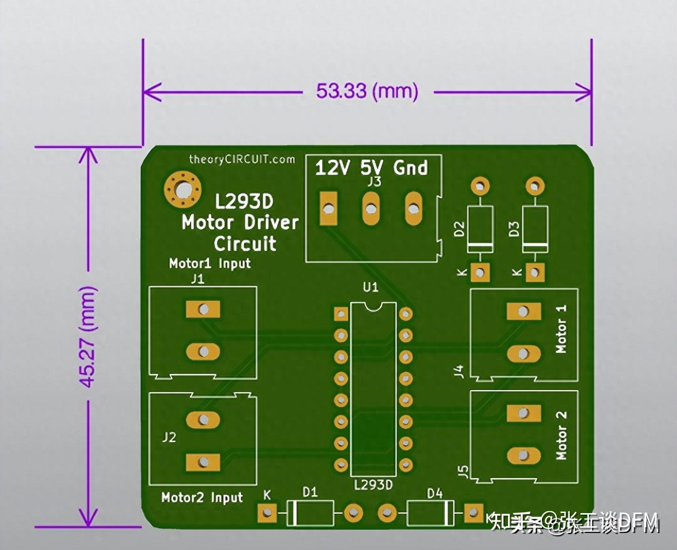 PCB设计项目：L293D构建的H桥电机驱动电路，原理图+Gerber文件 - 知乎