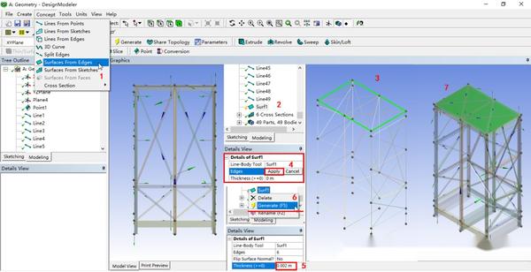 ANSYS Workbench梁壳结构谱分析（一）梁壳建模 - 知乎