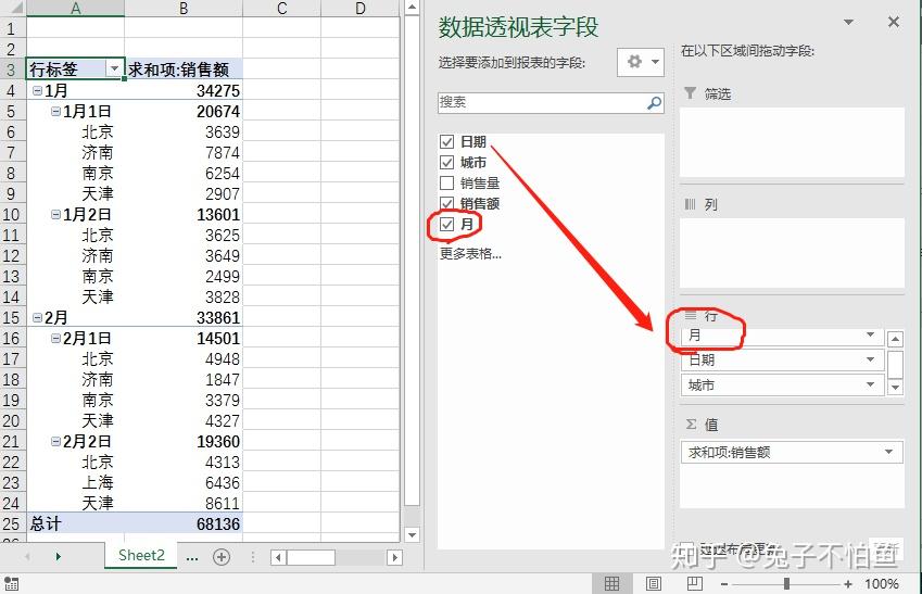 Excel数据透视表 知乎 