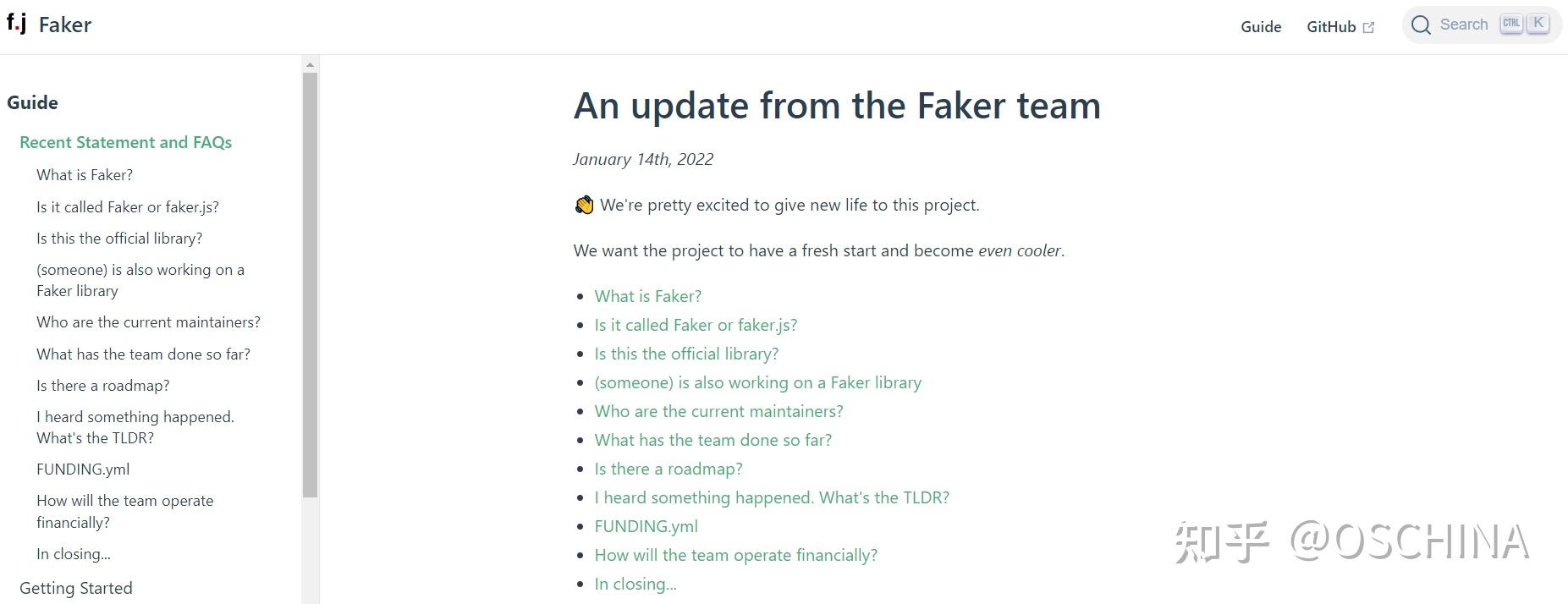 Faker.js 成为社区控制的项目 - 知乎