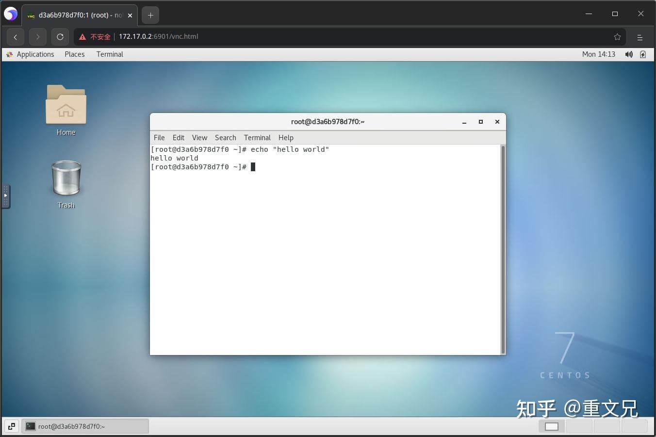 利用noVNC使用浏览器打开Docker下的CentOS7桌面 - 知乎