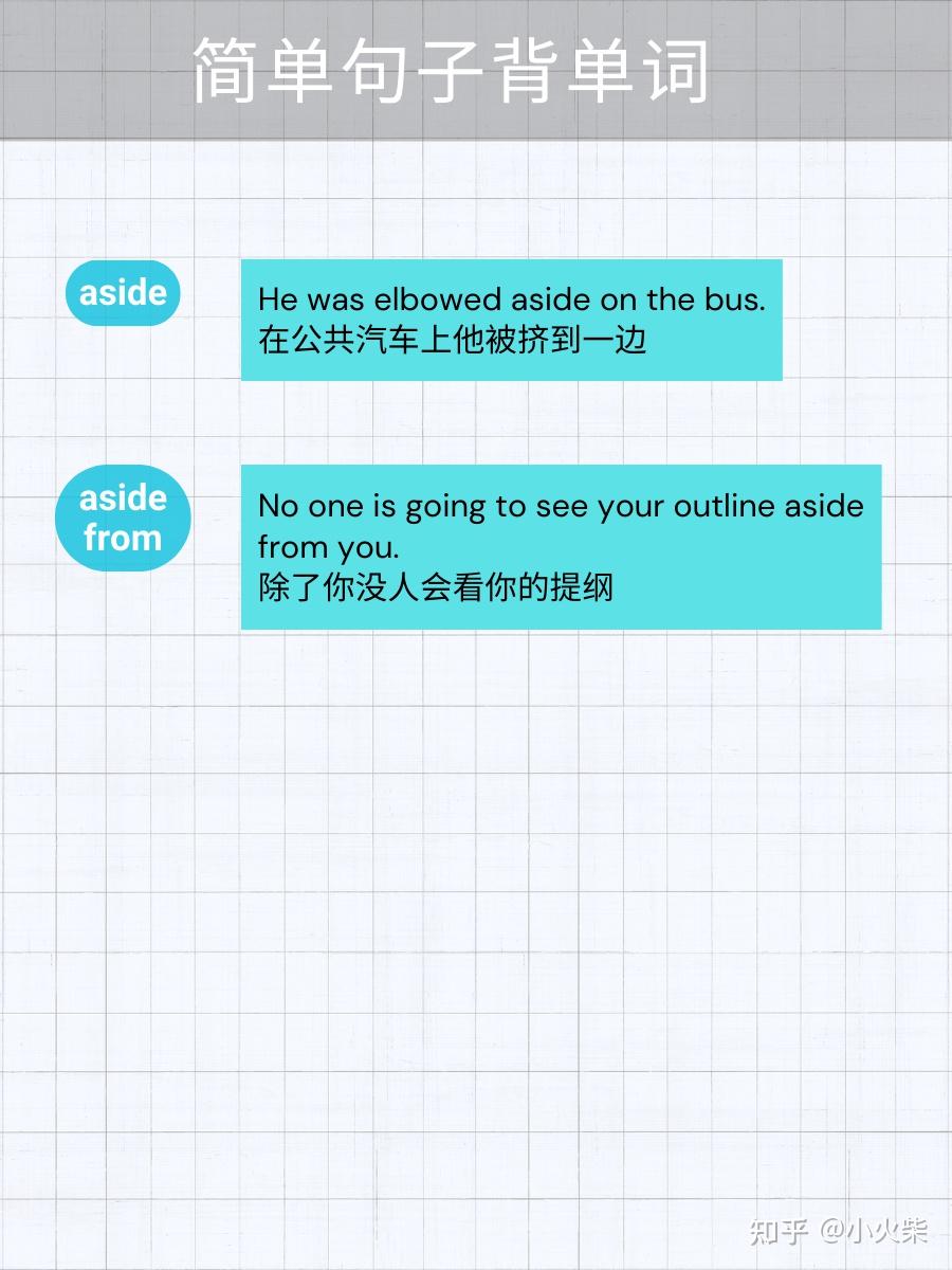 5张图片记单词 aside(在旁边/留/存/旁白) - 知乎