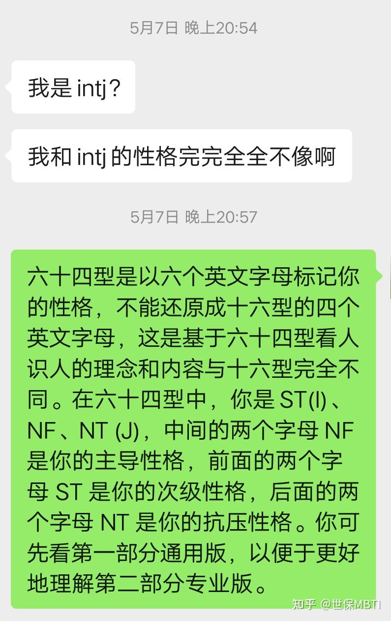 世保64型MBTI性格测试：ST（I）、NF、NT（J）提高F的占比 - 知乎