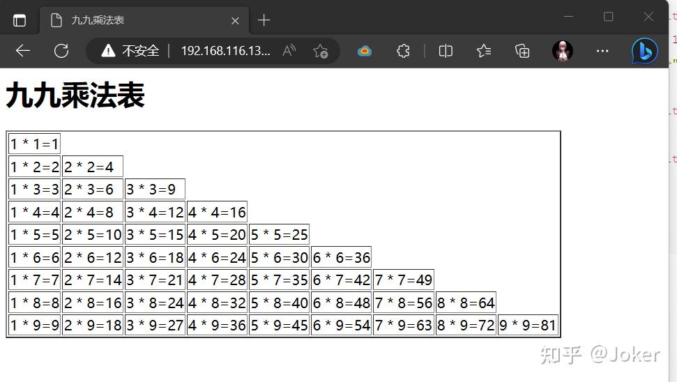 利用js 实现九九乘法表 知乎 