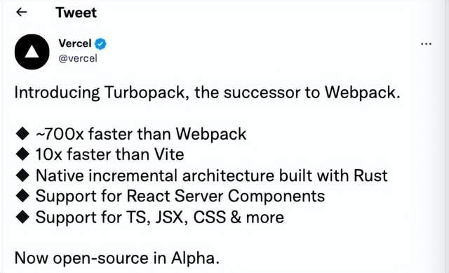 Webpack 创始人推出比 Webpack“快 700 倍”的 Turbopack，基于 Rust 编写 - 知乎