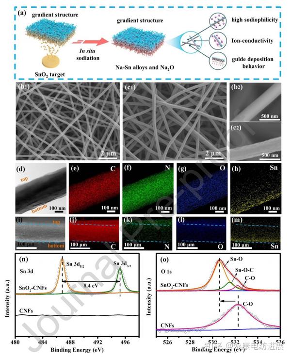 梯度亲钠SnO2-CNFs支架的制备及其在钠金属电池负极中的应用 - 知乎