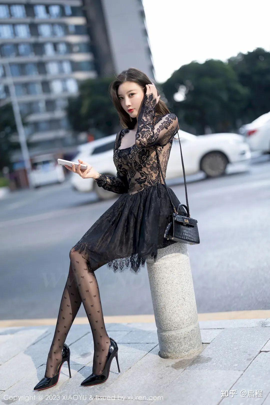 [性感] 女神杨晨晨Yome黑丝蕾丝连衣短裙丰腴身材写真 - 知乎