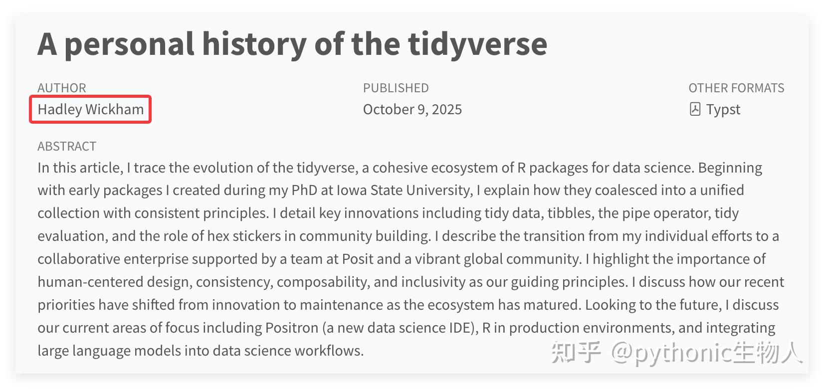 Hadley Wickham长文回顾：tidyverse过去20年的演进之路、现状与未来展望！ - 知乎