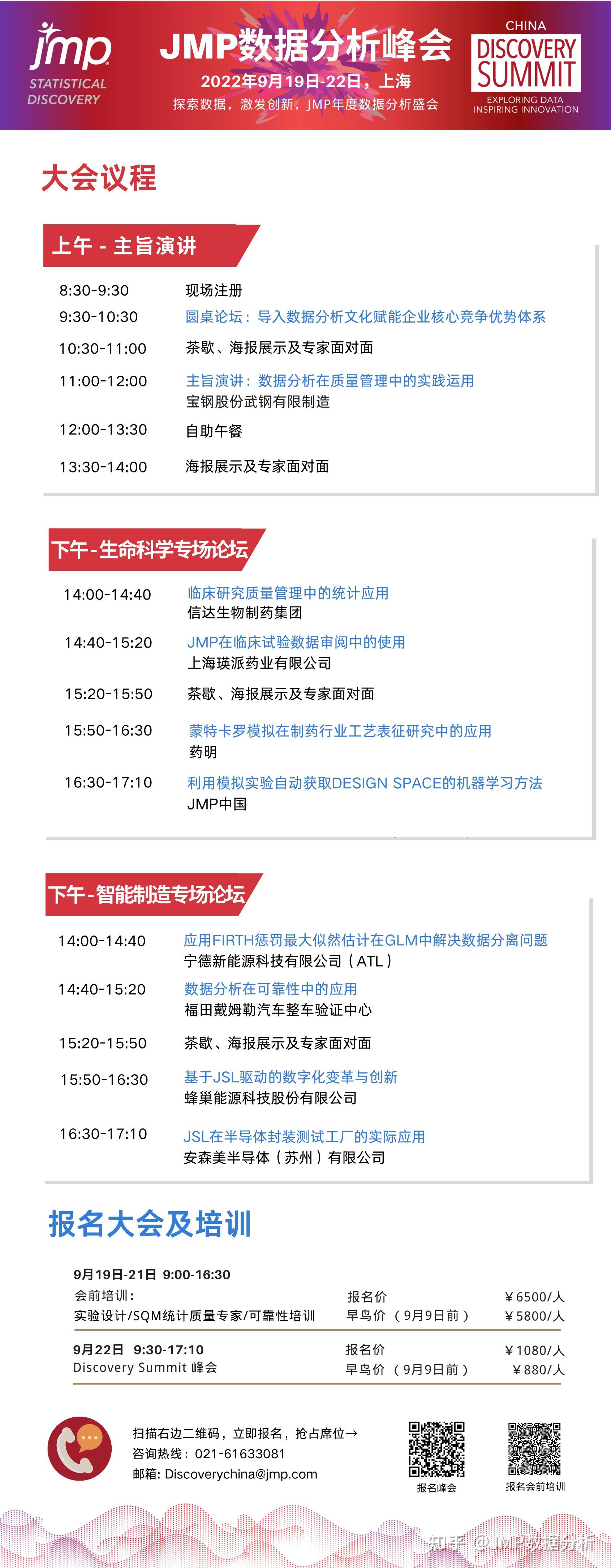 报名进行中 | JMP Discovery Summit China将于9月22日在上海举办！ - 知乎