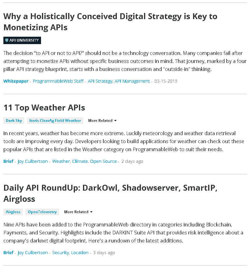 酷站推荐 - programmableweb.com - ProgrammableWeb - API - 知乎