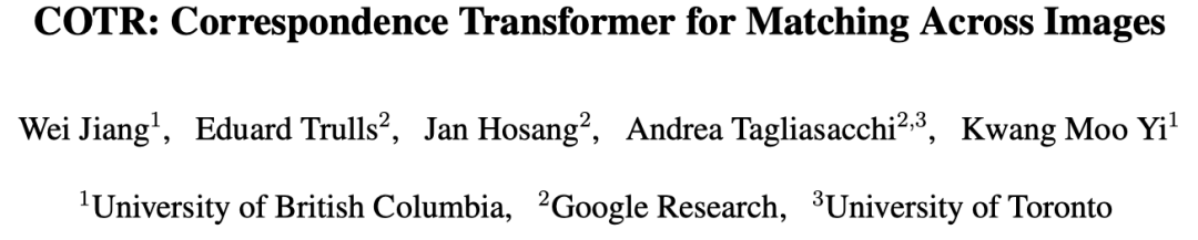 论文 | COTR 一种基于Transformer的图像匹配网络 - 知乎